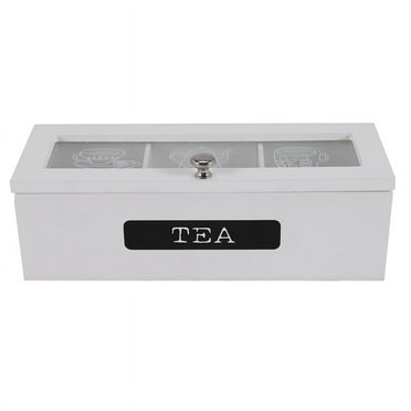 Bambusi Bamboo Tea Box with 8 Storage Sections & Expandable Drawer to ...