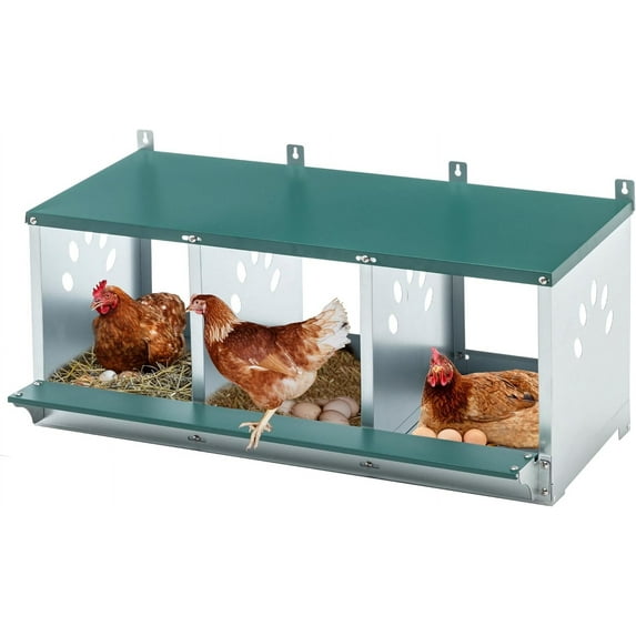 3 Compartments Chicken Nesting Boxes, Metal Nesting Box for Chickens ...