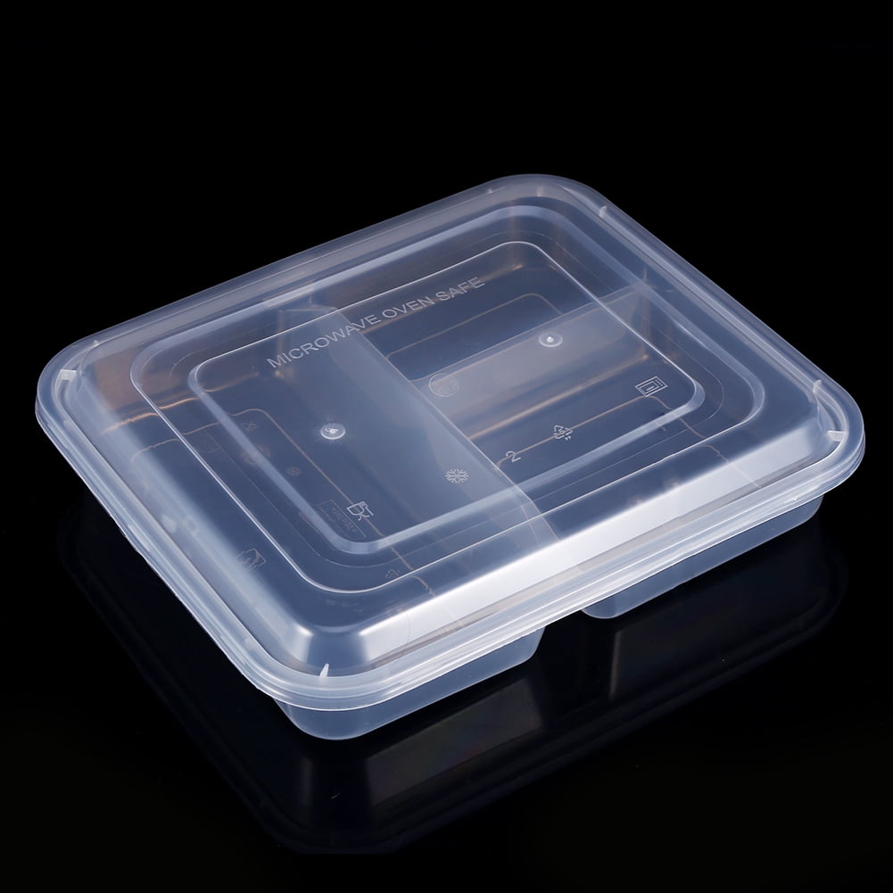 3 Compartments Food Storage Containers 1000ml with Lids Bento Lunch Box ...