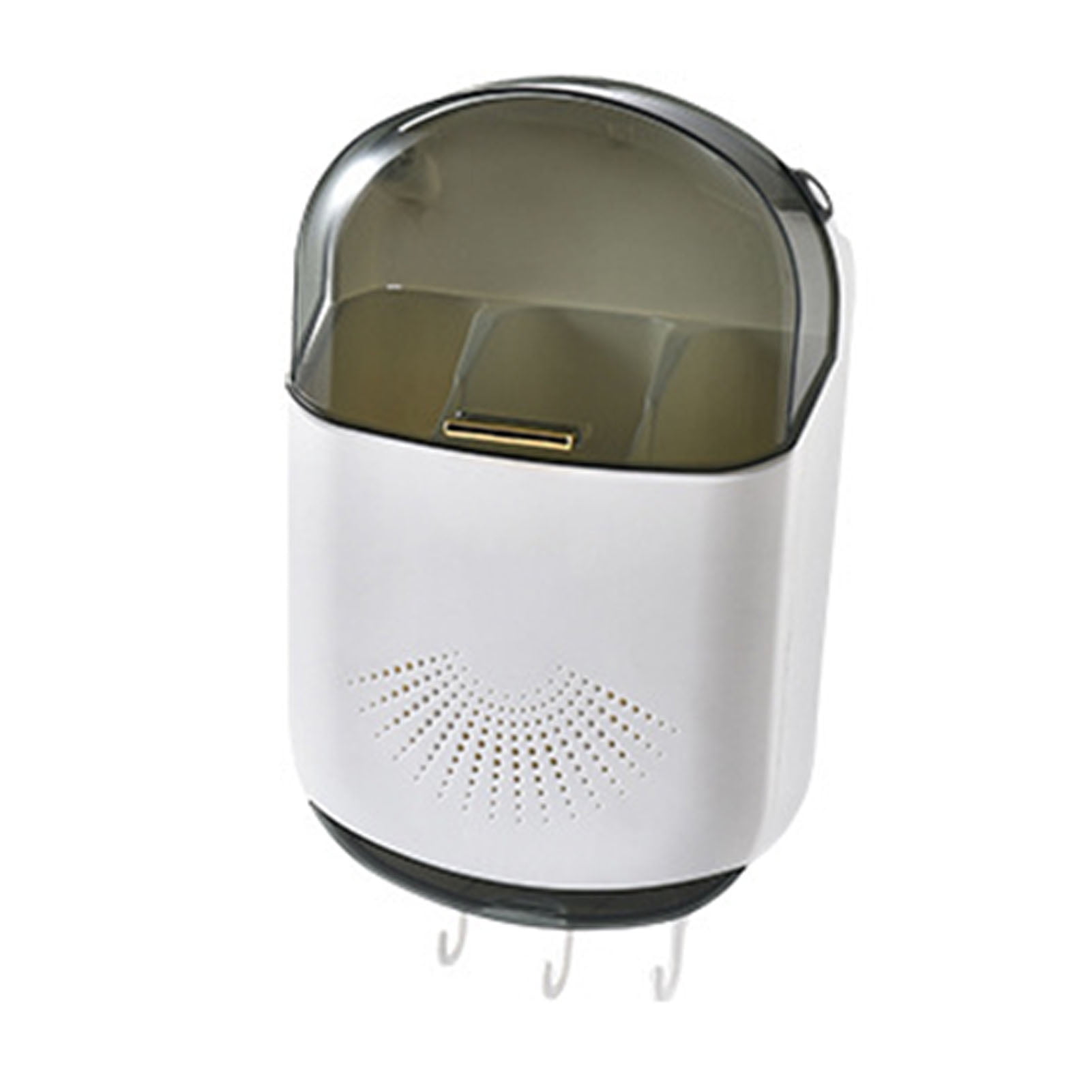 3 Compartments Large Capacity Draining Utensil Storage Box With Cover ...