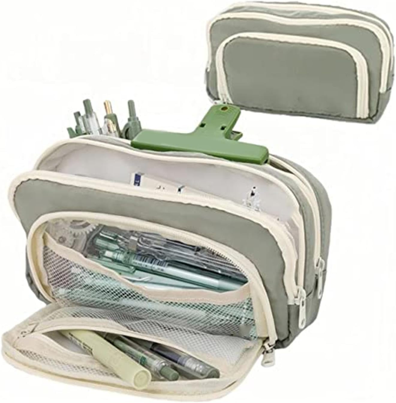 3 Compartments Large Pencil Pouch Big Capacity Pencil Case Pen Bag ...