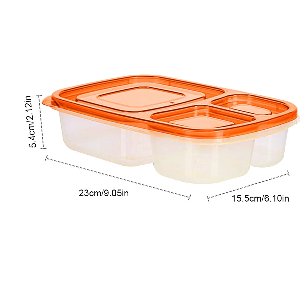 3 Compartments Rice/Noodles Container Reusable PP Food Storage ...