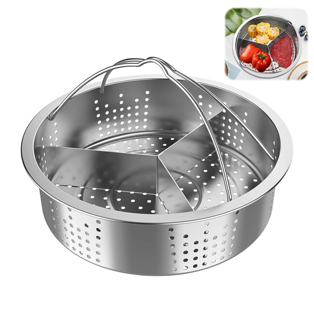 3 Compartments Steamer Rack Stainless Steel Steamer Basket Rack Kitchen ...
