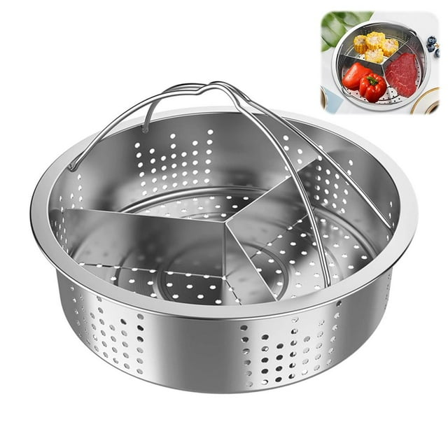 3 Compartments Steamer Rack Stainless Steel Steamer Kitchen Basket Co ...