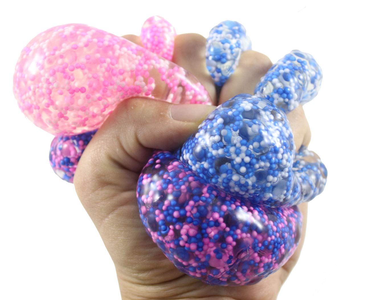 3 Confetti Bead Mold-able Stress Ball - Squishy Gooey Shape-able Squish ...