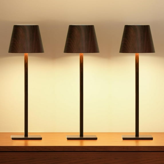 3 Cordless Table Lamp, Operated Lamp - Portable Table Lamp w/ 3 Color ...