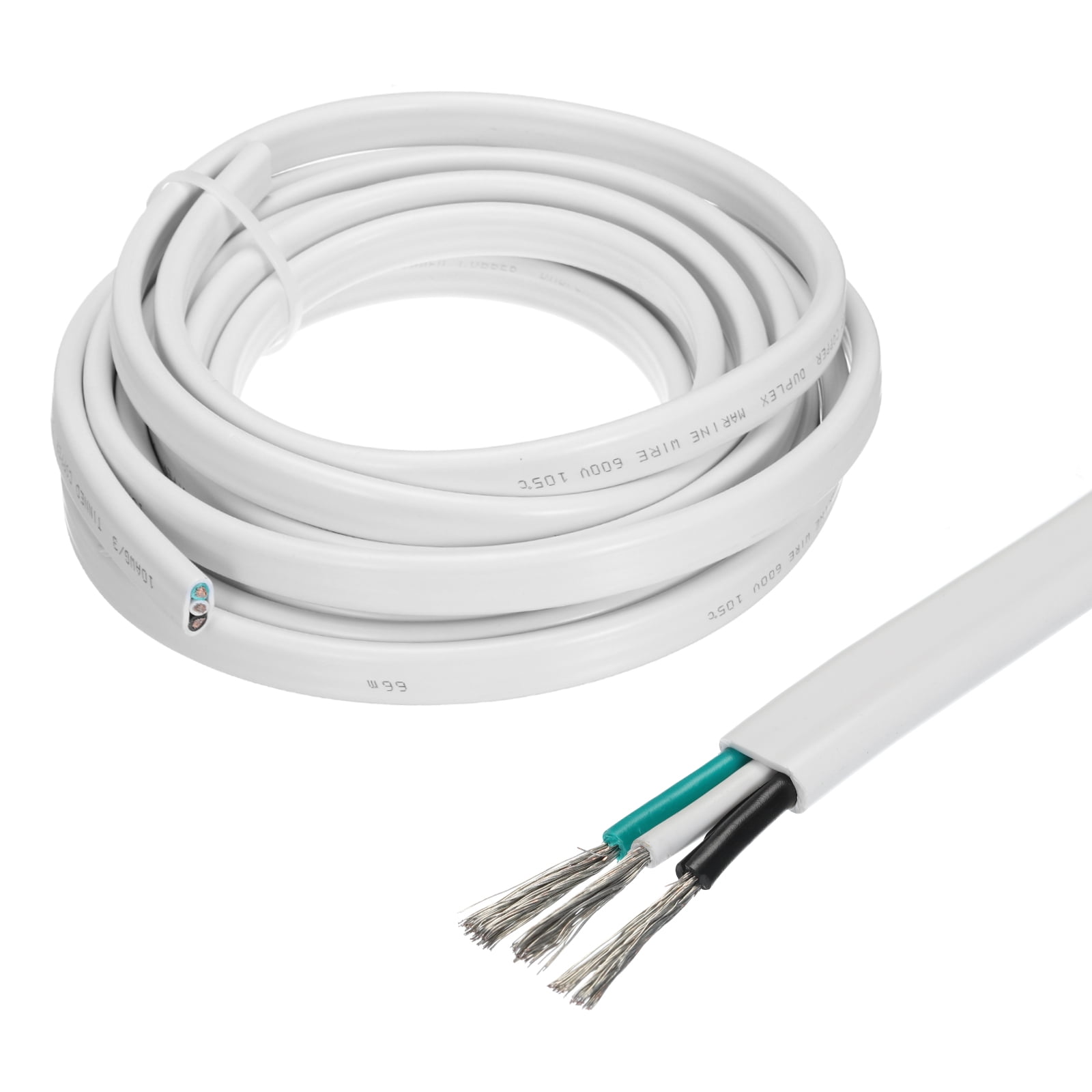 3 Core 10AWG Marine Wire 20 Ft Tinned Copper Insulated Boat Cable with ...