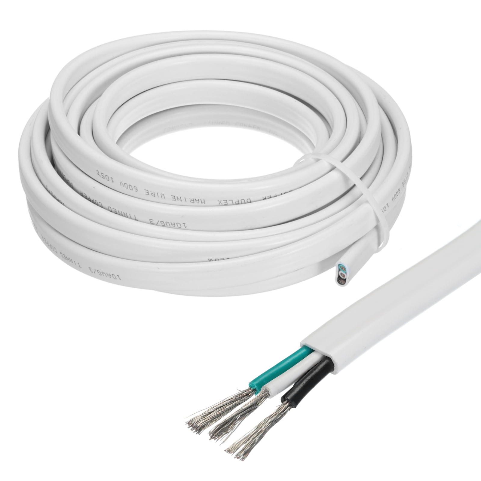 3 Core 10AWG Marine Wire 30 Ft Tinned Copper Insulated Boat Cable with ...