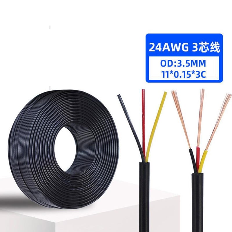3 Core Copper Wire Cable Connector Power Cord Conductor Electric soft ...