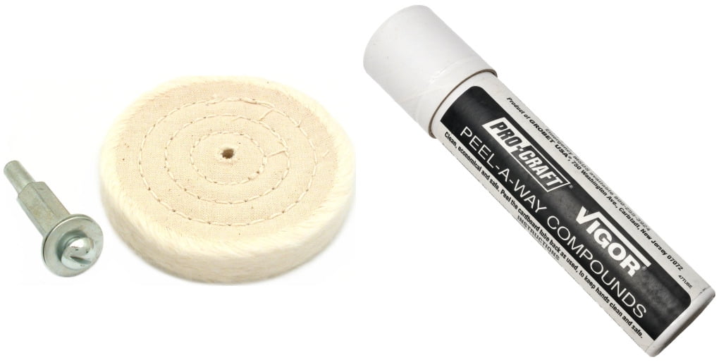 3" Cotton Buffing Wheel, Mandrel & Polishing Emery Compound Peel A Way ...