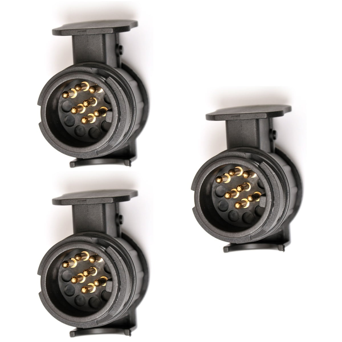 3 Count 13 Pin Caravan Plug Trailer Socket Way Power Cord Extension ...