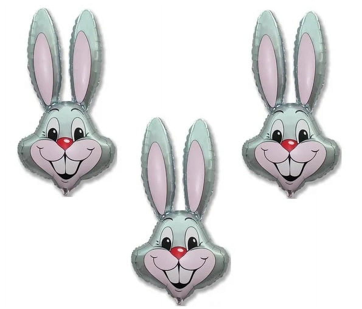 3 Count 37" GRAY GREY Rabbit Bunny Head Shaped Easter Basket Gift ...