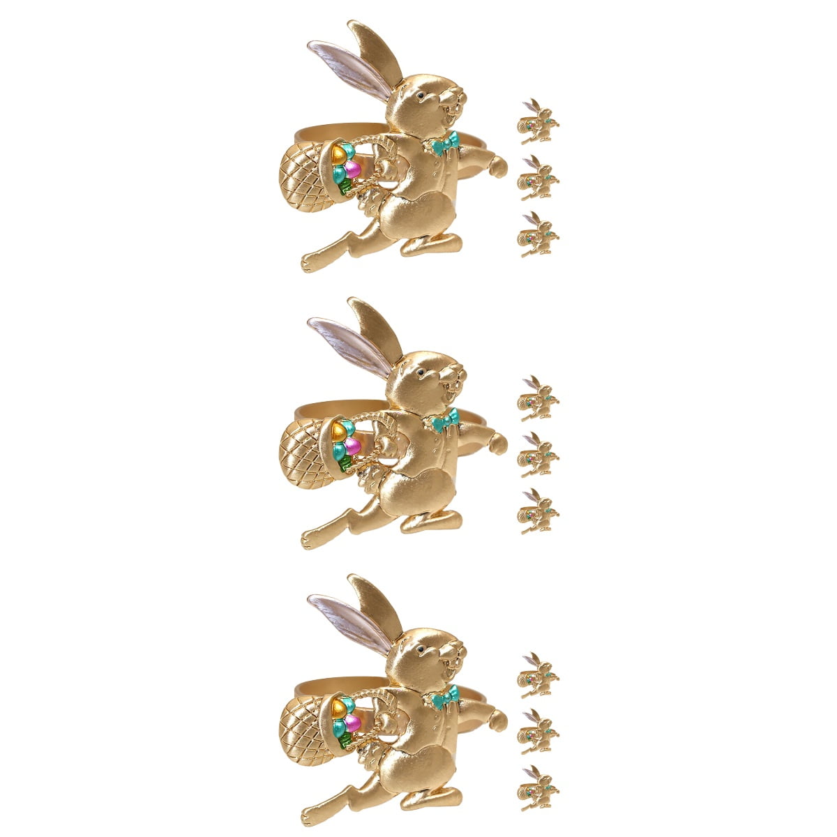 3 Count Adorable Napkin Rings Clasps Easter Bunny Napkins Theme Desk ...