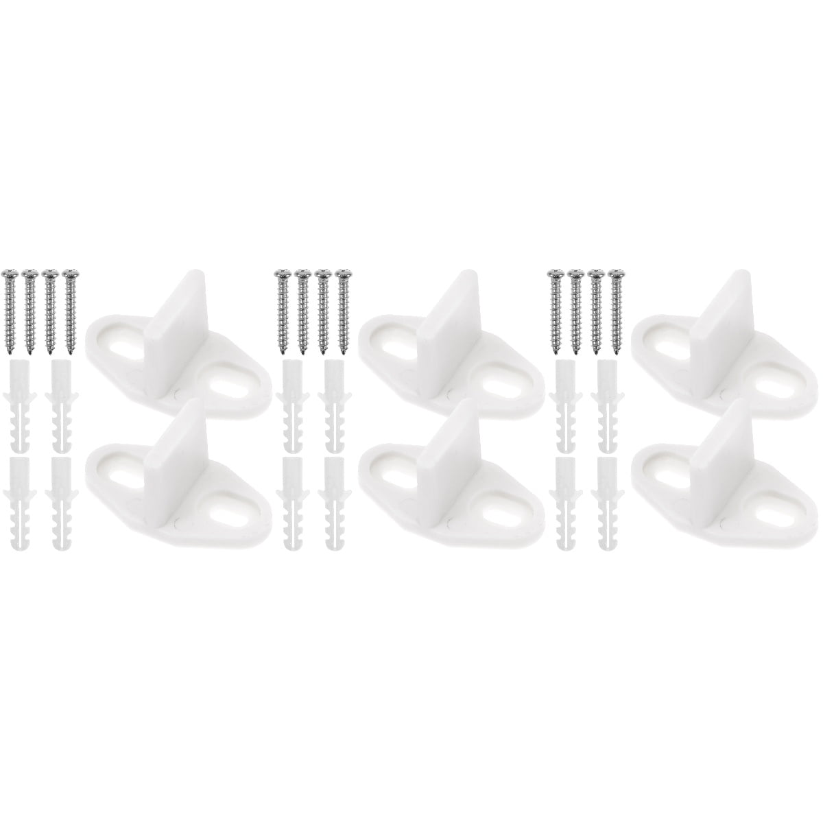 3 Count Barn Door Sliding Track Stoppers for Floor Through White ...