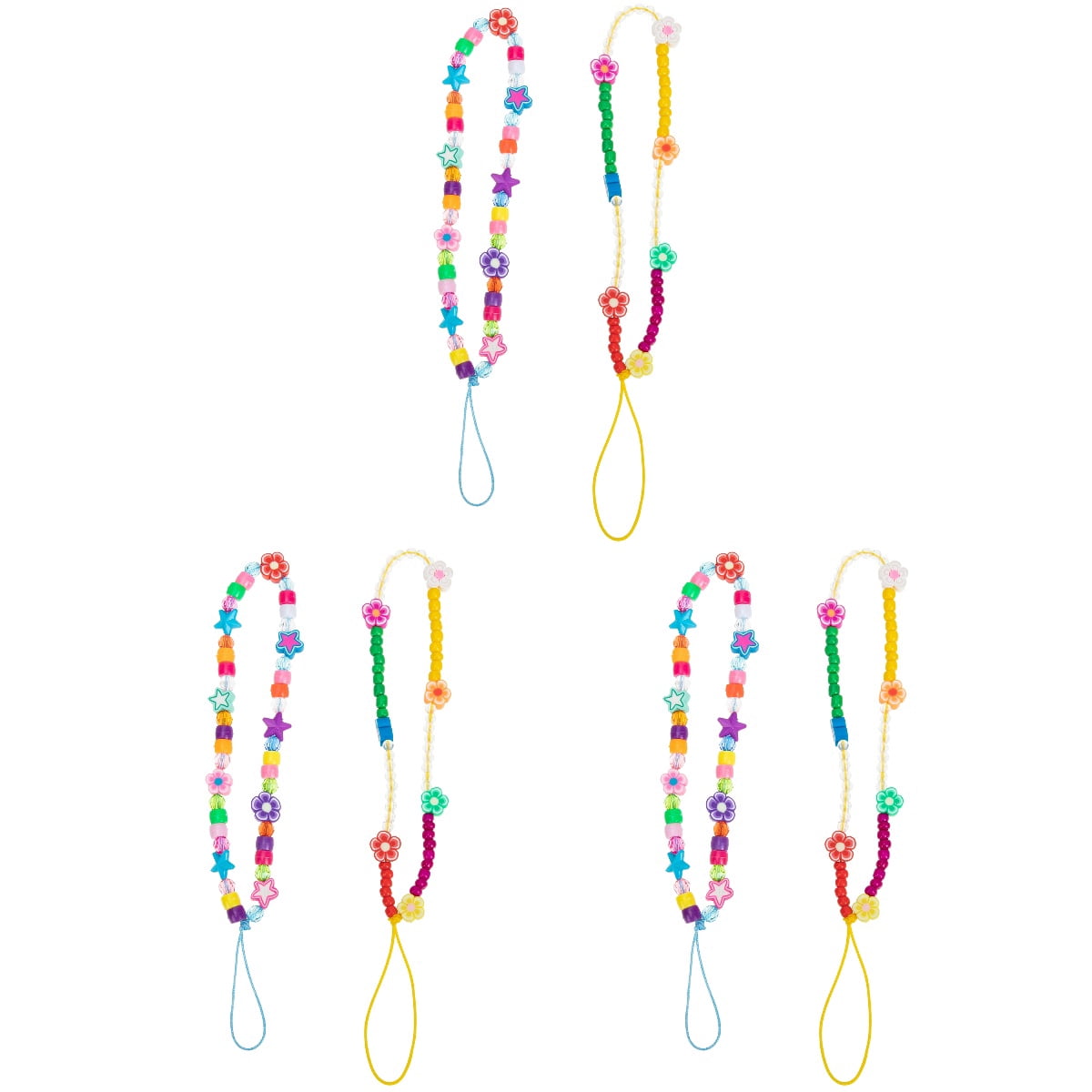 Hytrove Beaded Phone Lanyards Plastic Flower Style Ethnic Wind Women ...