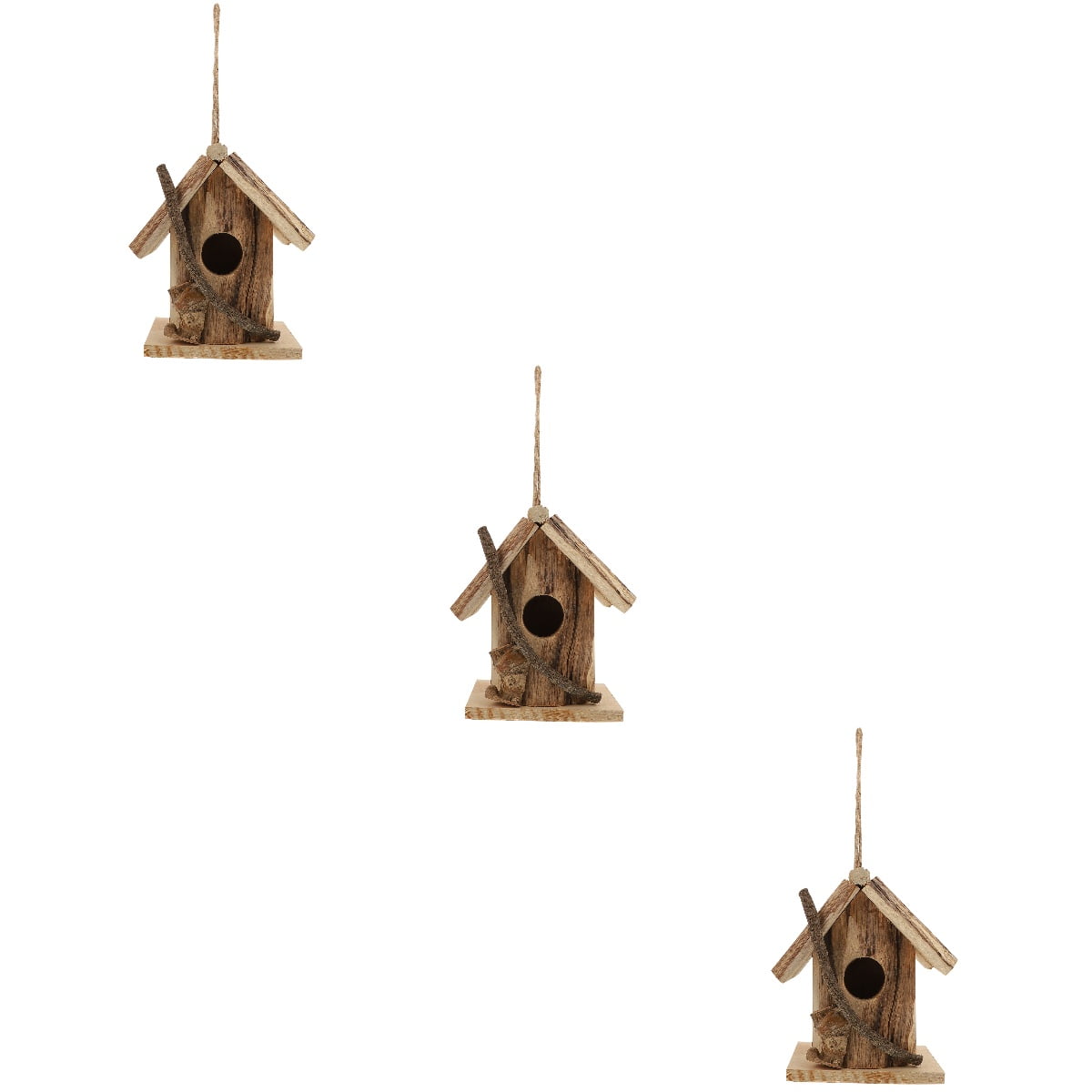 3 Count Bird Feeder Birds Supplies Natural Birdhouse Hanging Finch ...