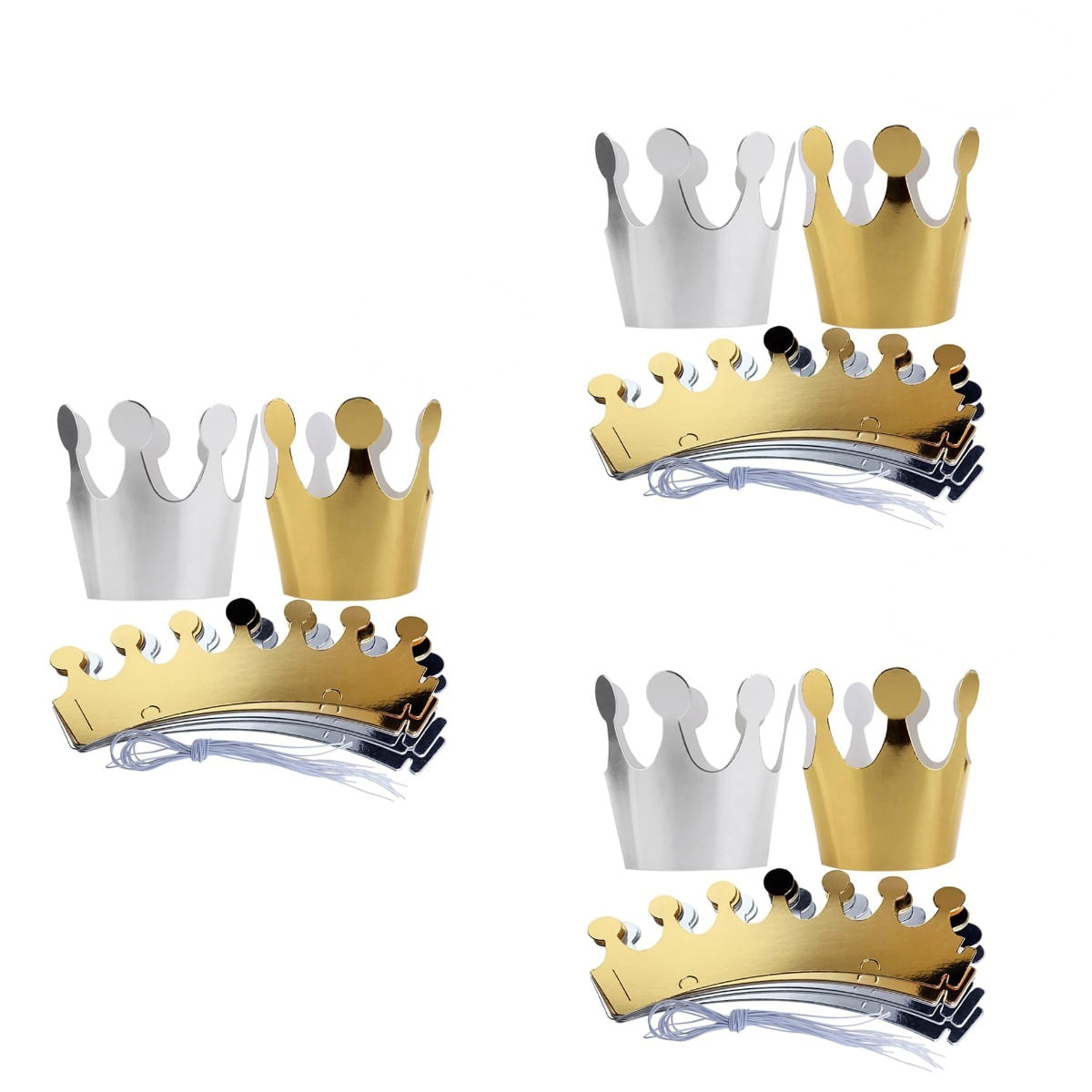 3 Count Birthday Cake Gold Crown Neon Hats for Glow Crowns Party Kids ...