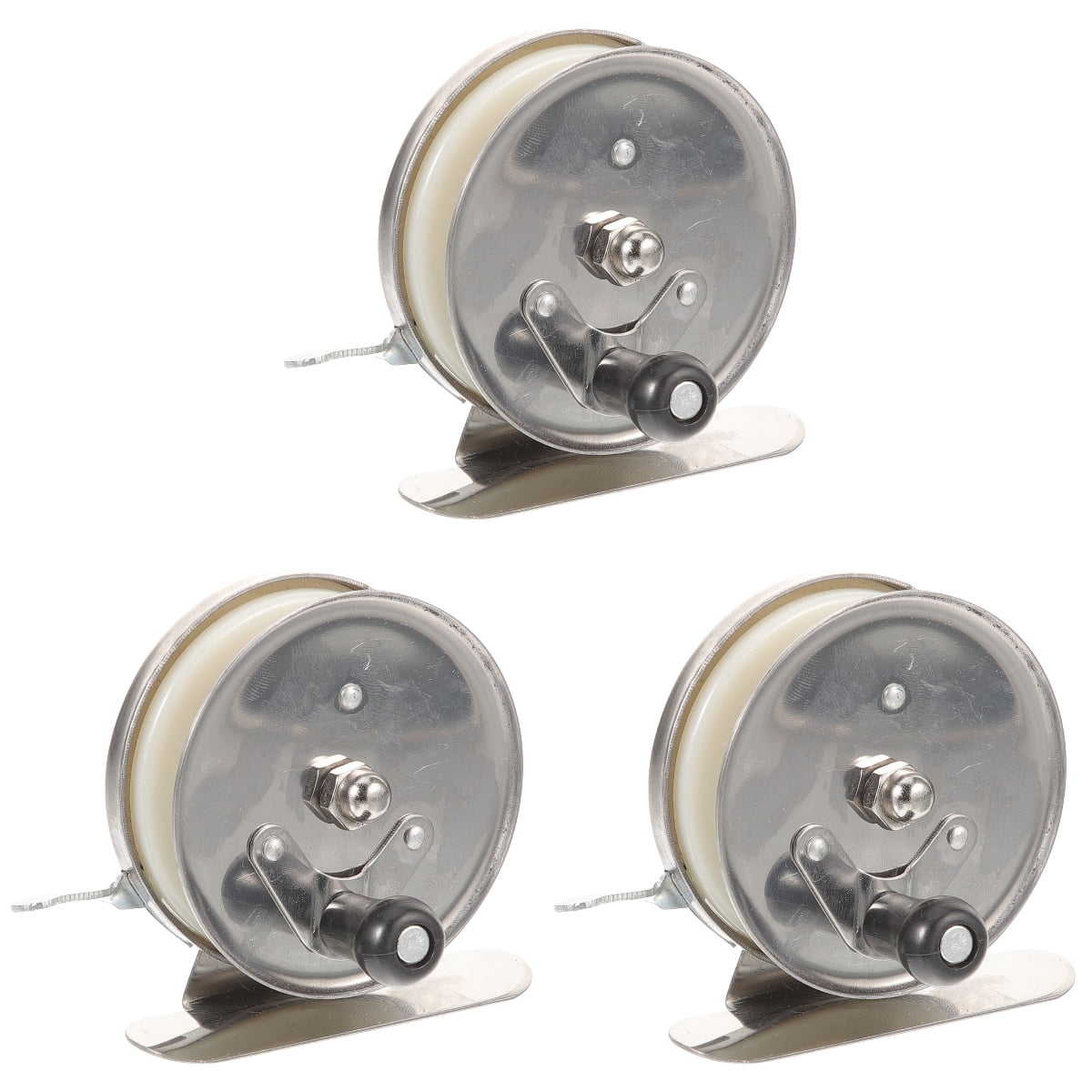 3 Count Bow Fishing Reel Kits Outdoor Wheel Fly Crappie Lure Silver ...