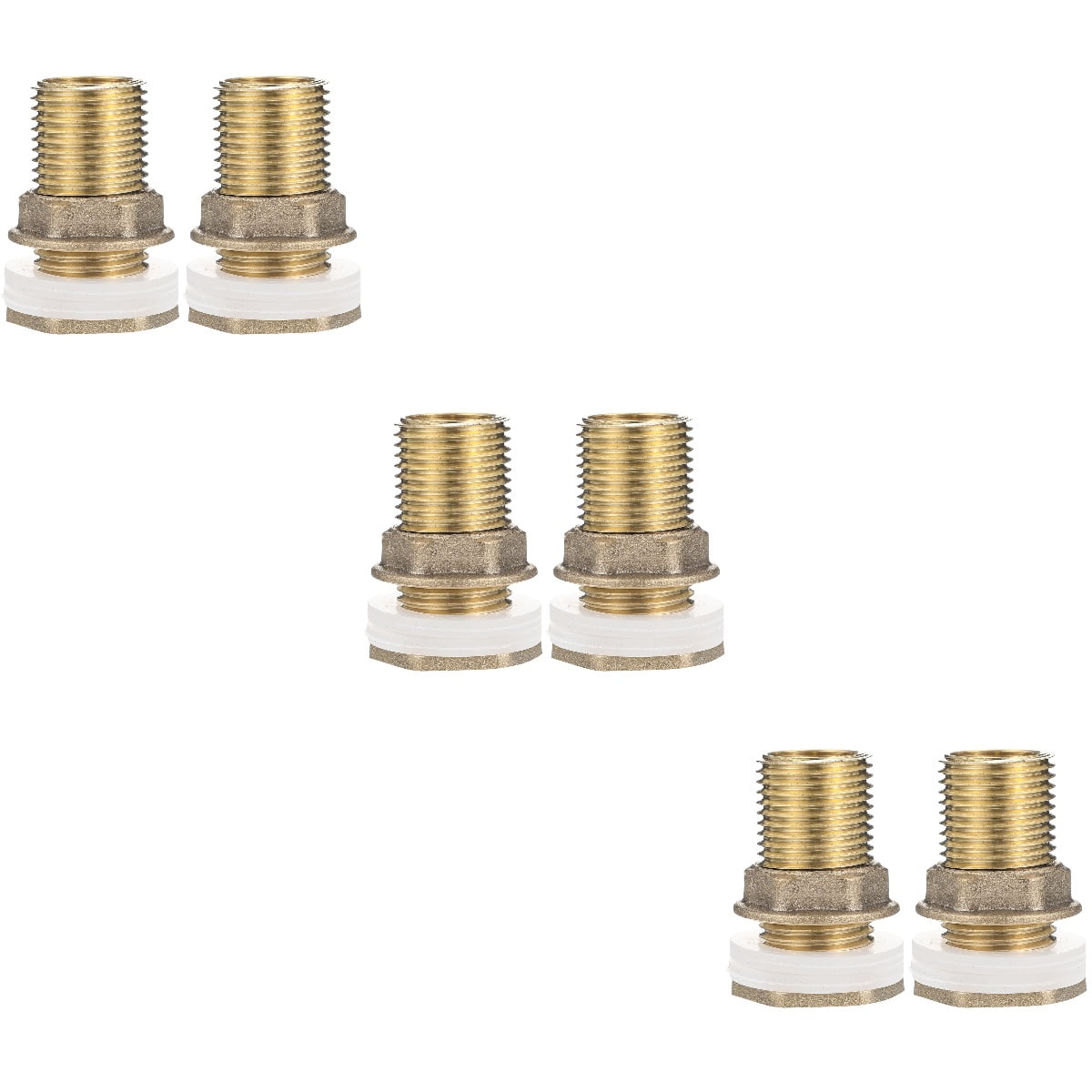 3 Count Brass Bulkhead Connector Water Tank Connectors - Walmart.com