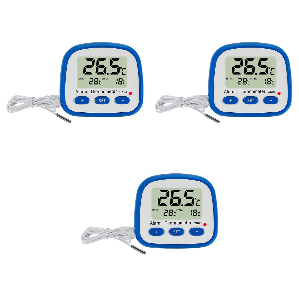 3 Count Car Temperature Thermometer Multi-functional Thermometer Blue ...