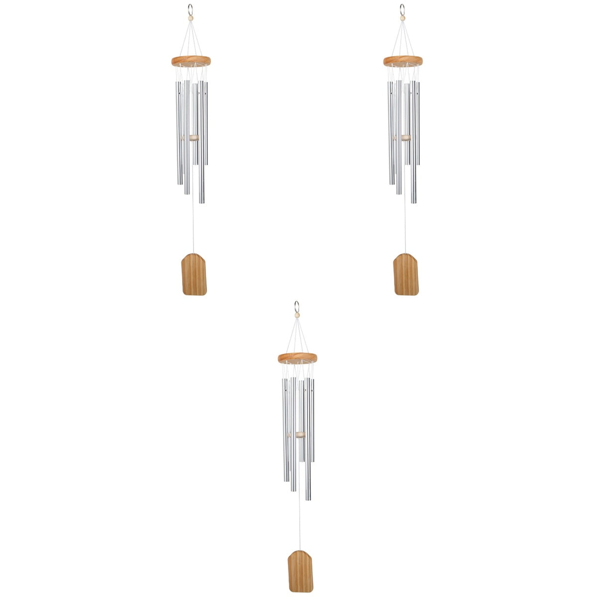 3 Count Chains Hanging Wind Chime Relaxation Wind Chime 65X8CM Silver ...