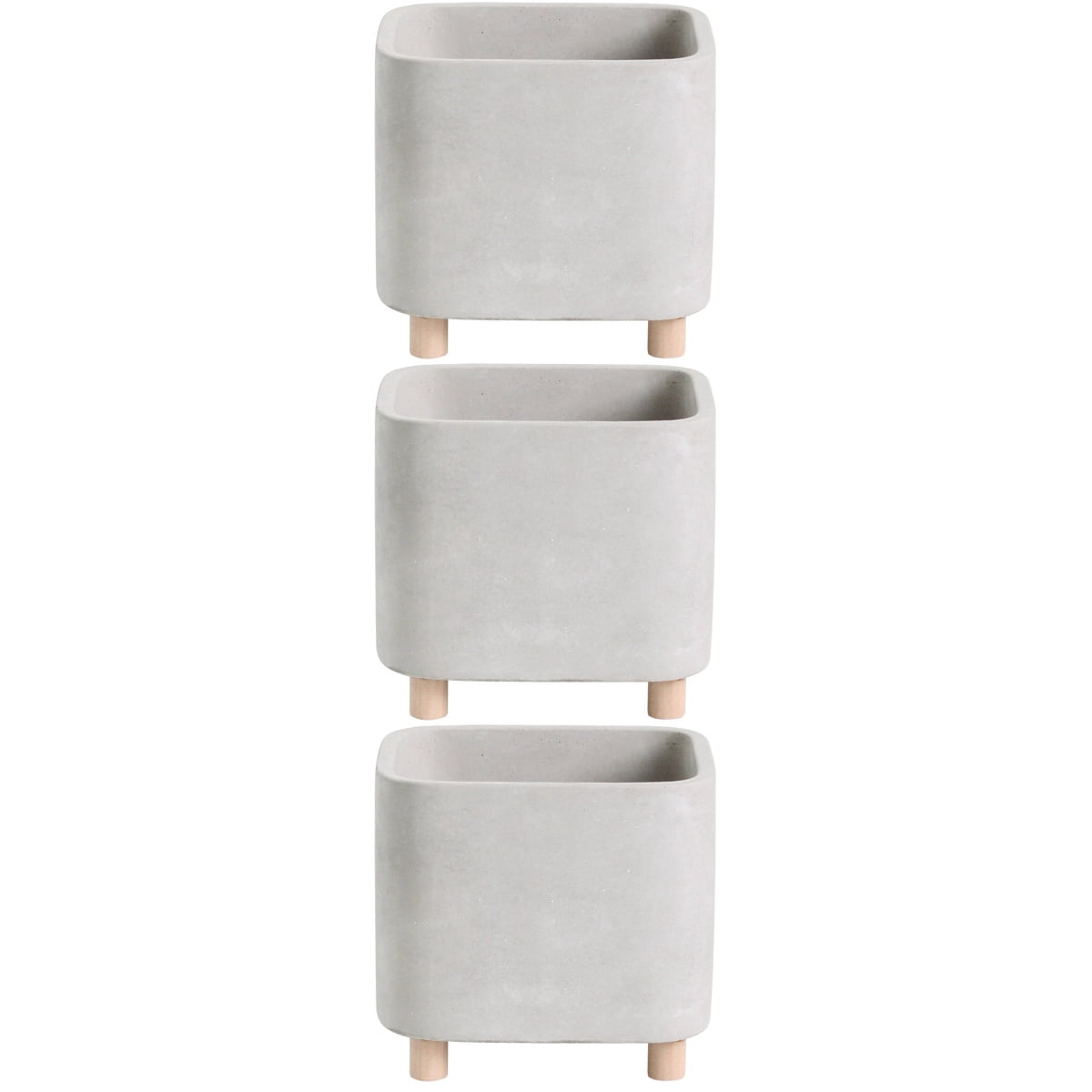 3 Count Clay Cube Planters Square Cement Flower Pot - Walmart.com