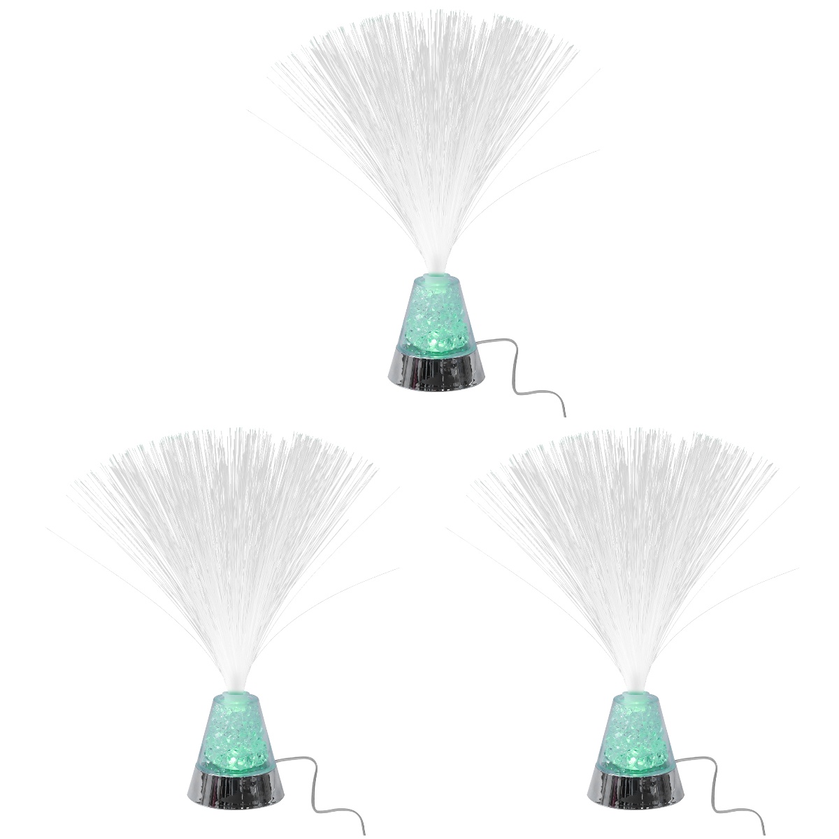 3 Count Colorful Fiber Optic Lights Optics Projector for Bedroom Desk ...