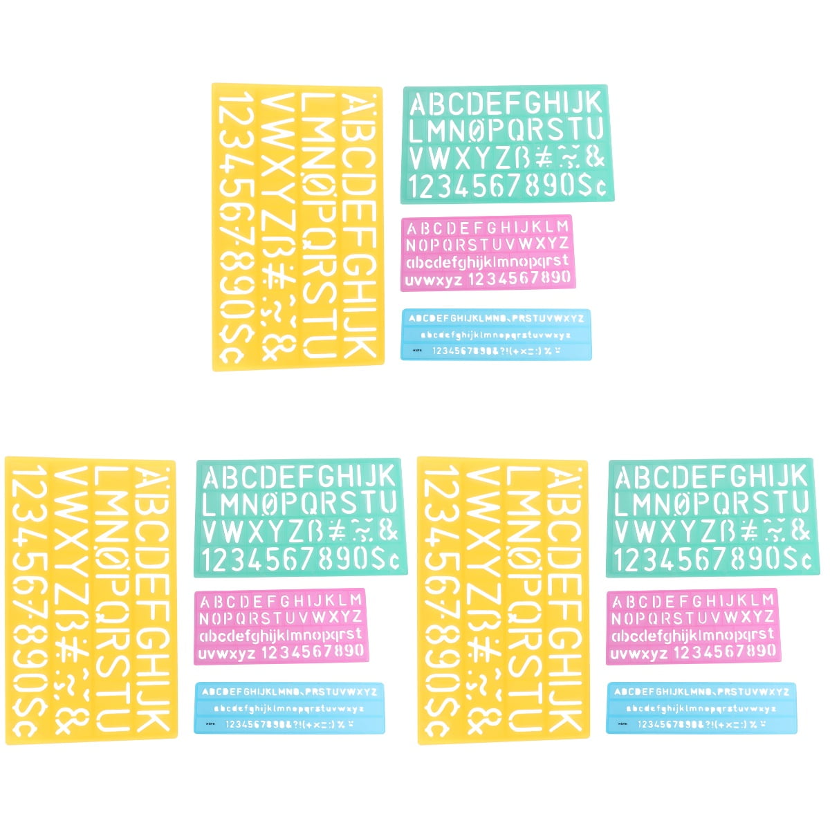 3 Count Colorful Graffiti Rulers Numbers Stencils Alphabetic Symbols ...