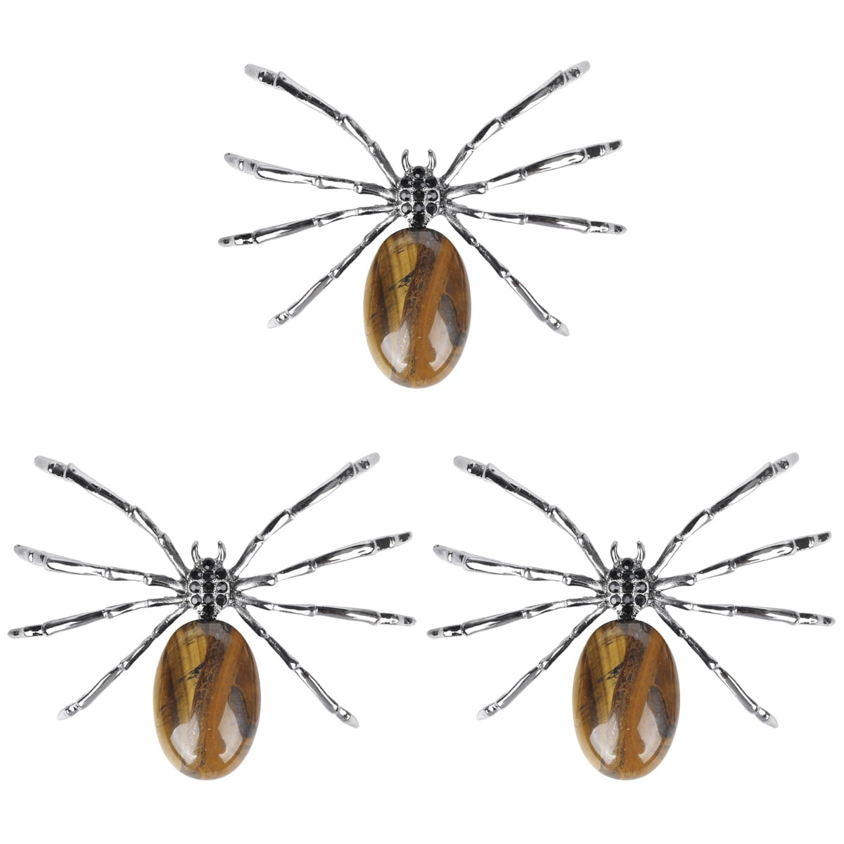 3 Count Crystal Stone Spider Ornament Decor Realistic Spider Toys ...