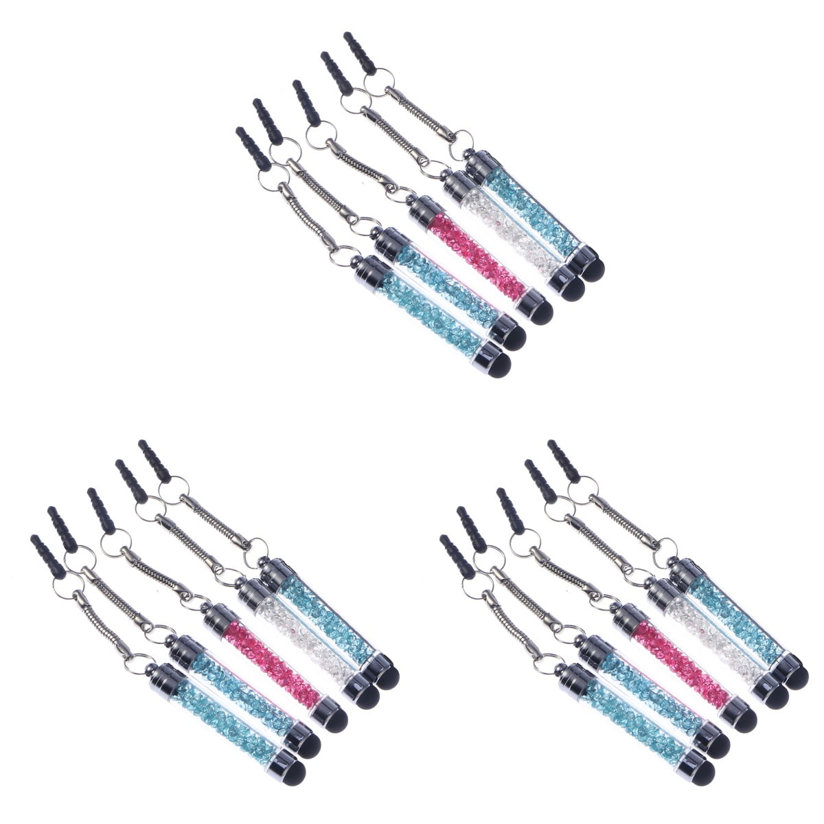 3 Count Crystal Stylus Pen Mini for Touch Screens Gift Easy Storage ...