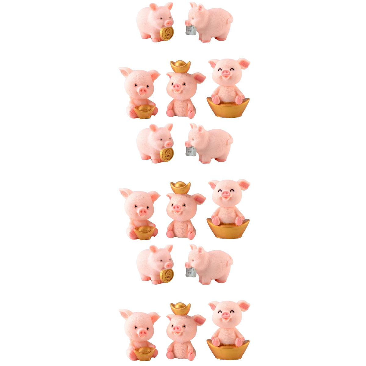 3 Count Cute Pig Weighted Plush Toy Mixed Style Figurines Child ...