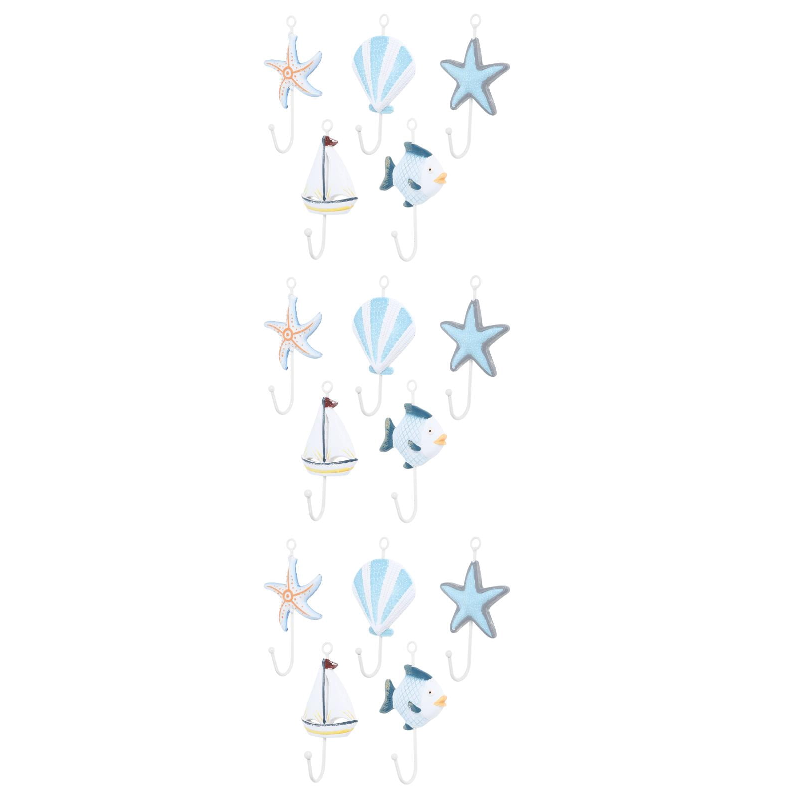 3 Count Decorative Coat Hooks Sea Seaside Key Rack Decoration for ...