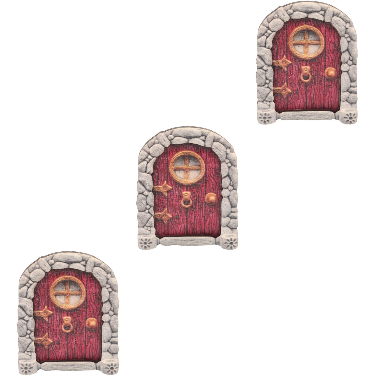 3 Count Dollhouse Doors Fairy Garden Gate Tree Stump Decor Decoration ...