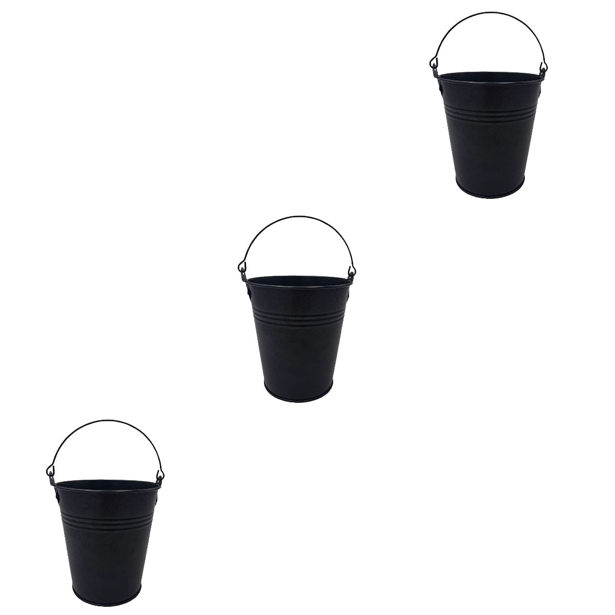 3 Count Drum Oil Drip Bucket Grease Smoker Buckets Grills Black ...