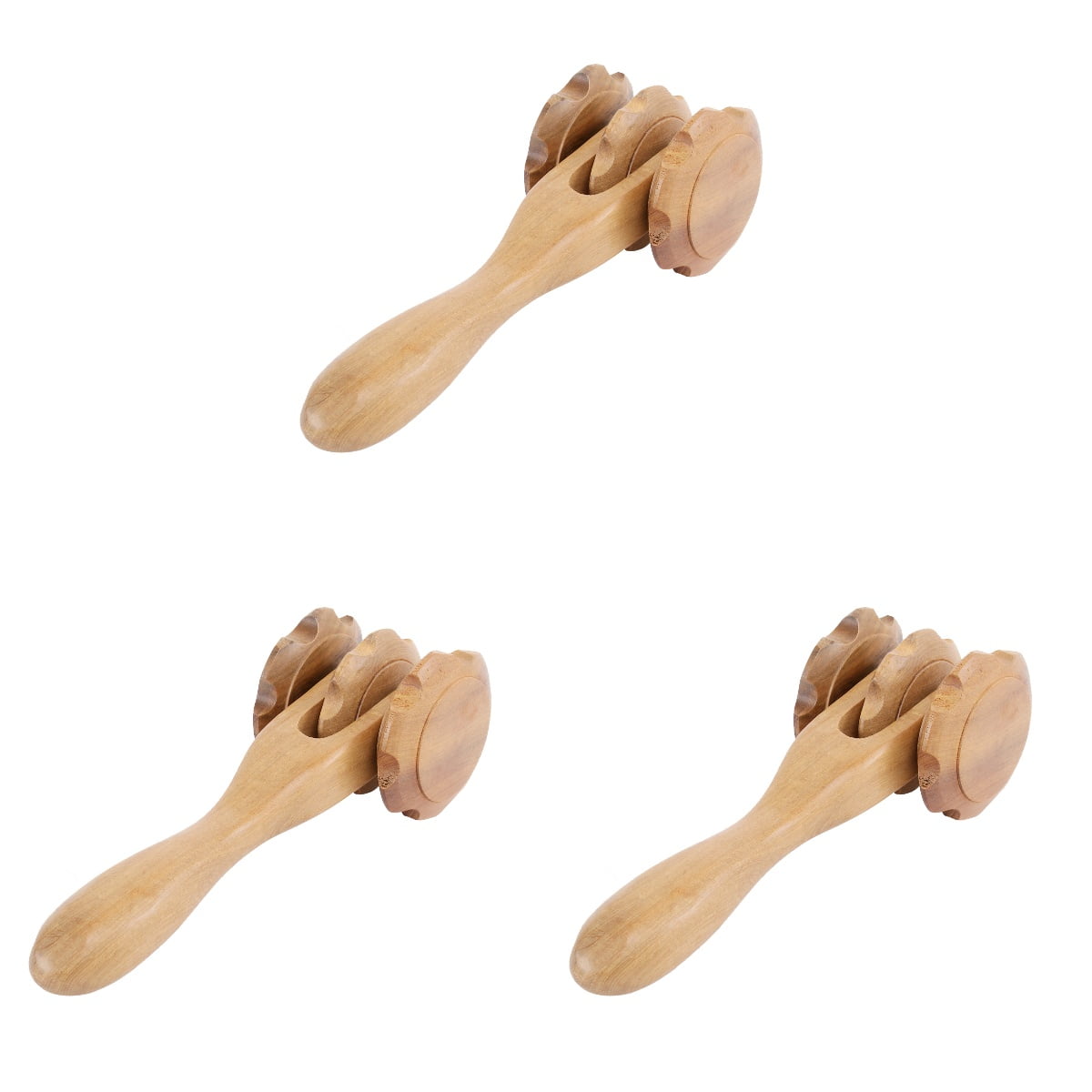 3 Count Feet Massager Stick Face Roller Massaging Wooden Yoga Relax Rod ...