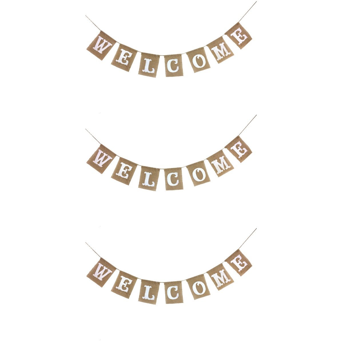 WRISTBIQUE Burlap Welcome Bunting Decoration 3Pack - Walmart.com