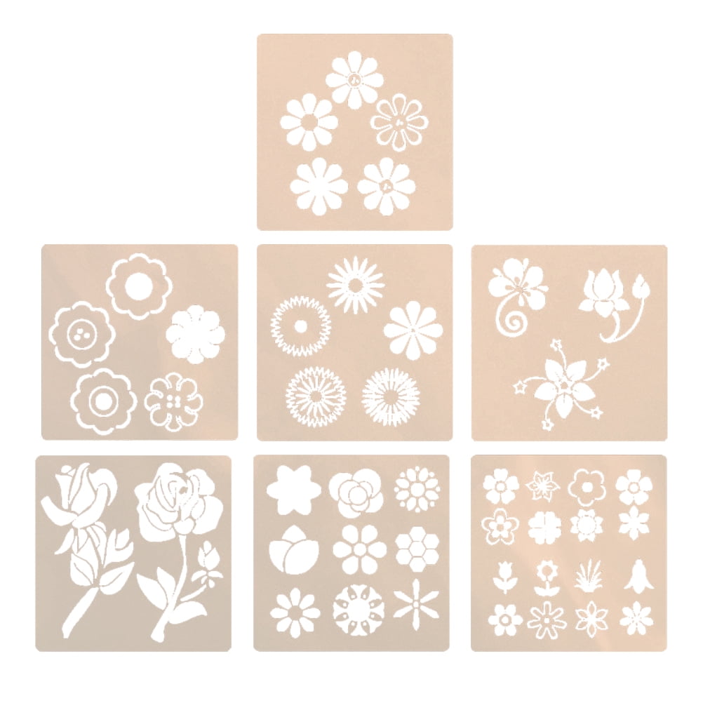 3 Count Flowers Drawing Template Stencils for Painting Student Child ...