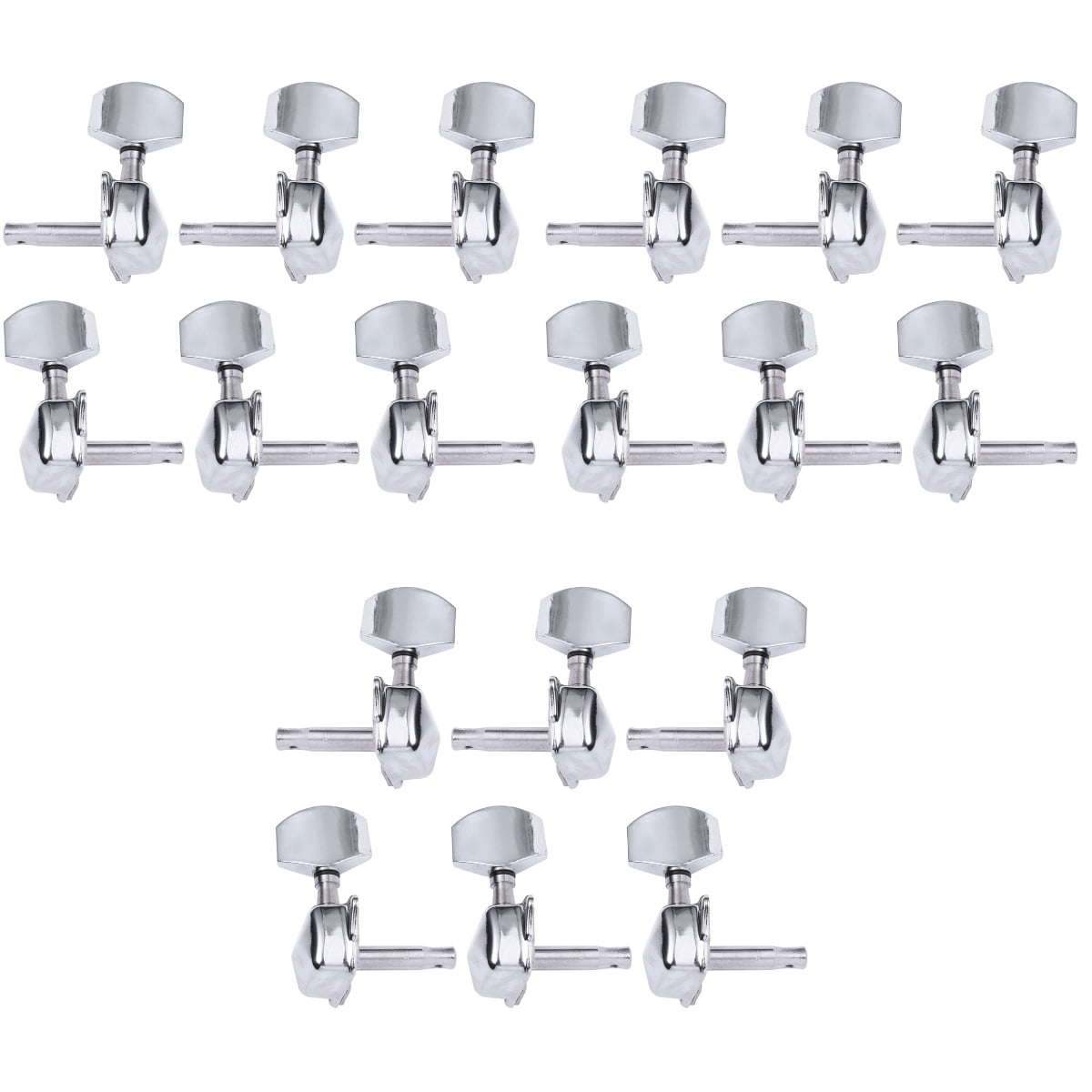 3 Count Guitar Tuner Clip Electric Tuning Peg Key Button Silver ...