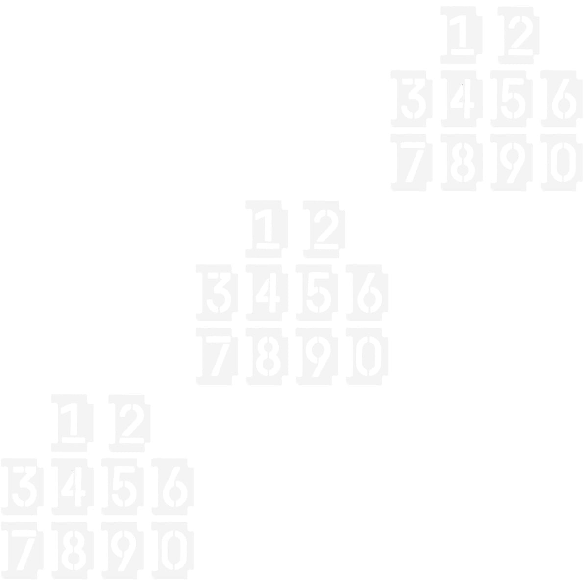 3 Count Hollow Numbers Address Stencils Painting Template Acetate White ...