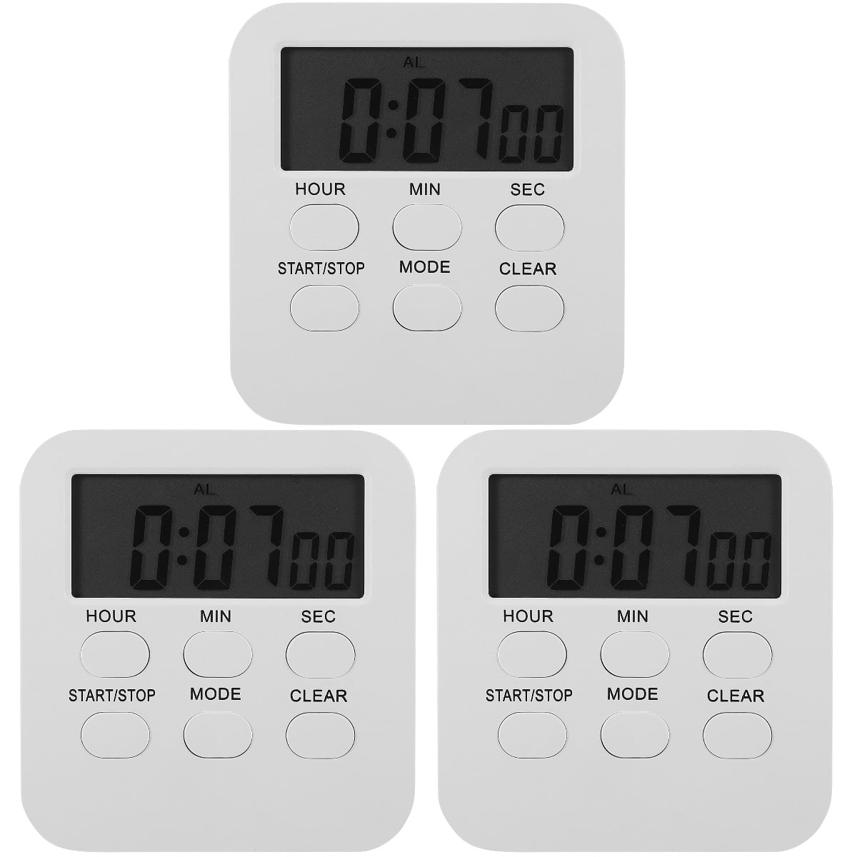 3 Count Kids Alarm Clock Timer Timers for Classroom Mechanical Digital ...