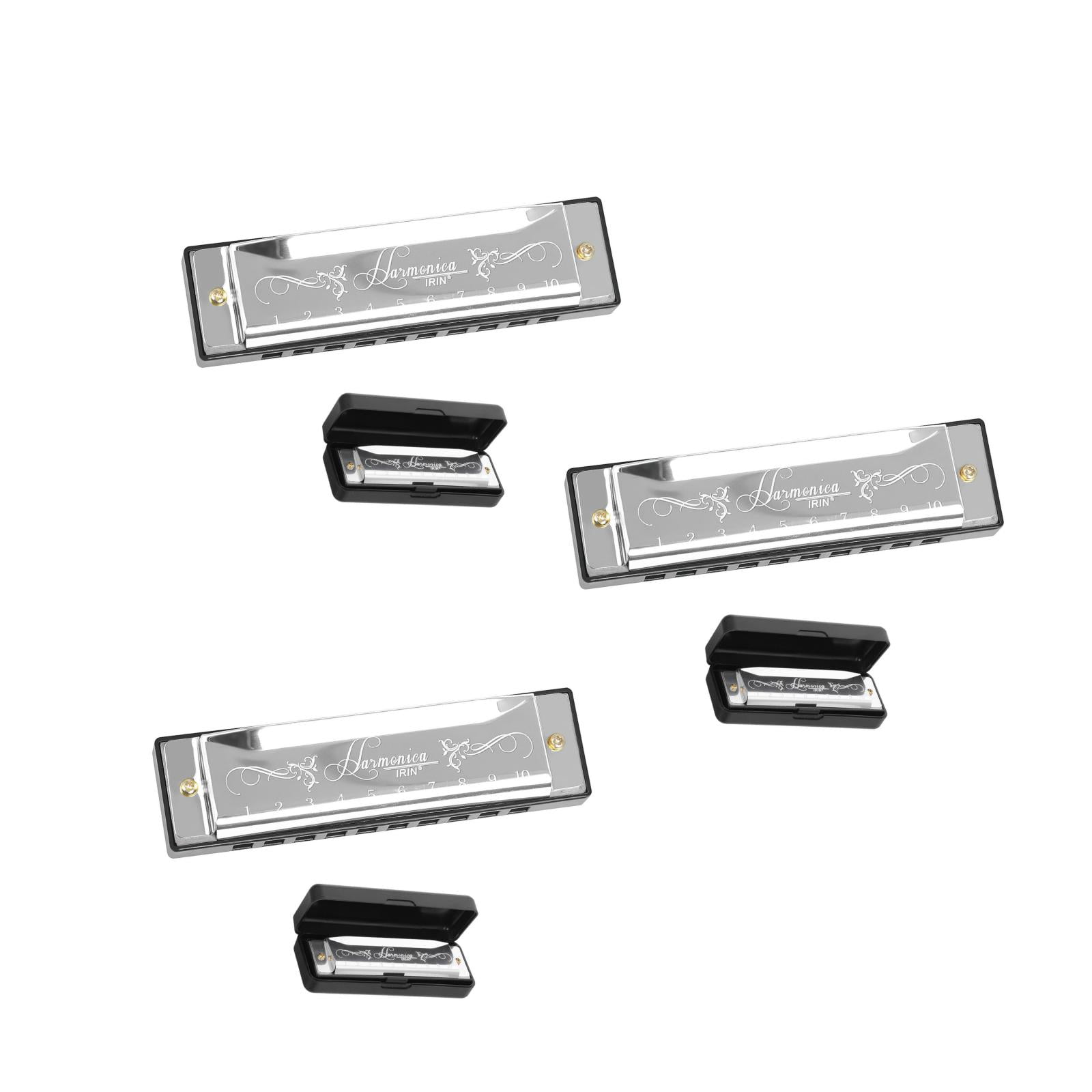 3 Count Kids Harmonica 10 Holes Harmonicas Toys Mini Child Silver ...