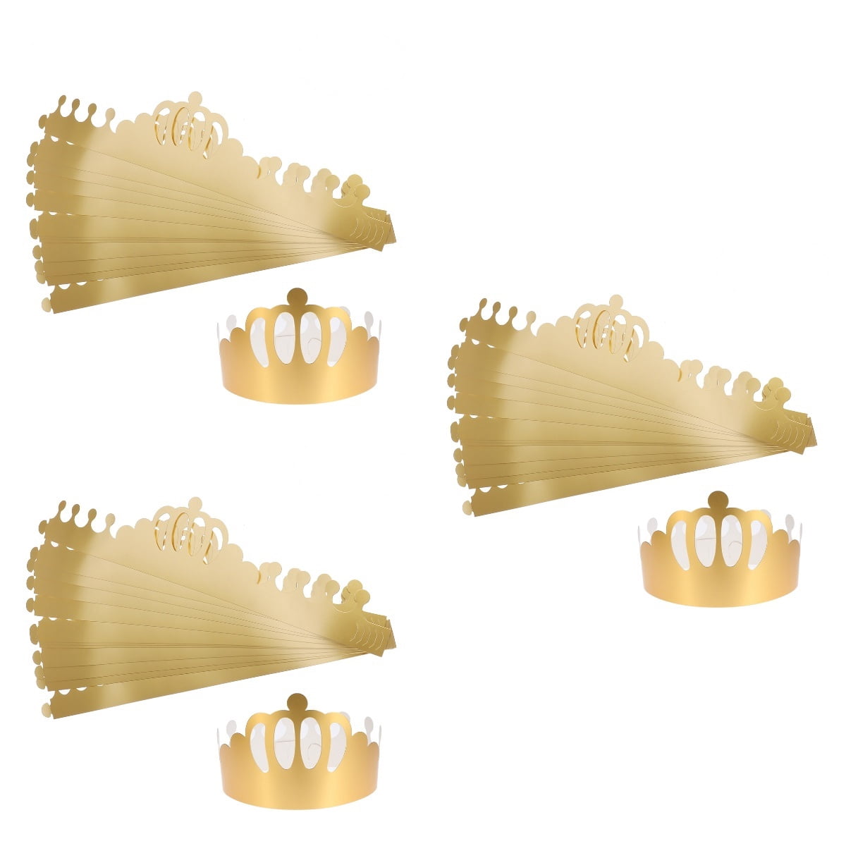 3 Count King Crown Adorable Party Hat Child 12pcs Golden - Walmart.com