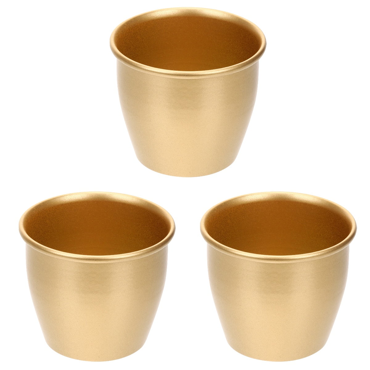 3 Count Mini Flower Pot Flower Pots Indoor Planter Mini Flowerpot Gold ...