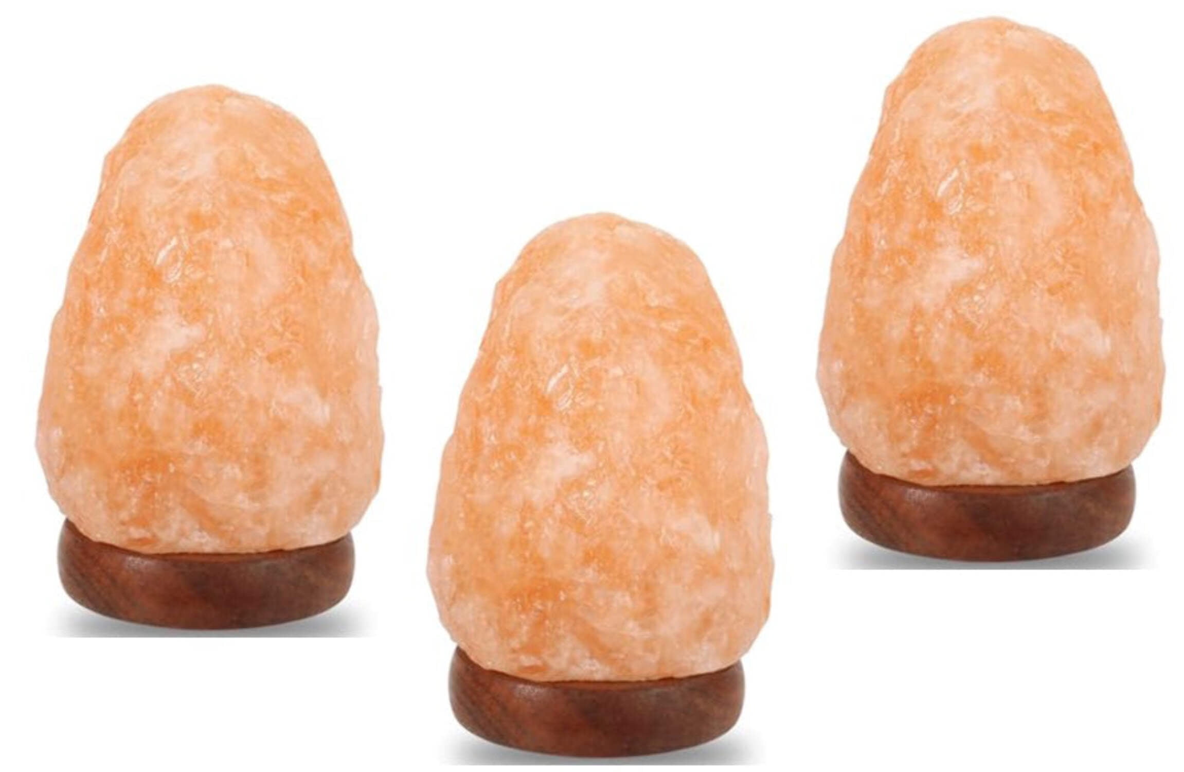 Set of 3, Mini USB Himalayan Salt Lamp with 7 Color Changing Natural ...