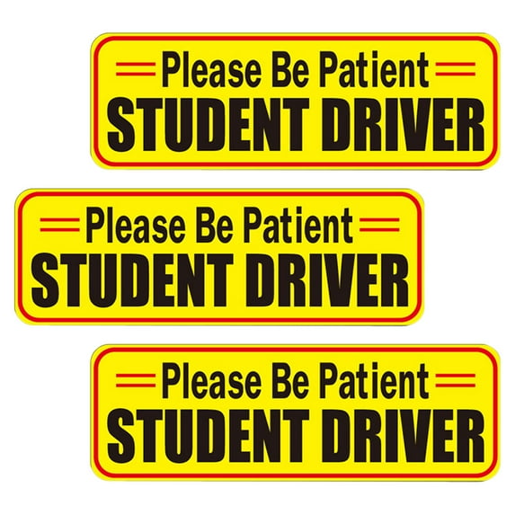 3 Count New Driver Reflective Sticker Safety Signs Novice Car Student ...