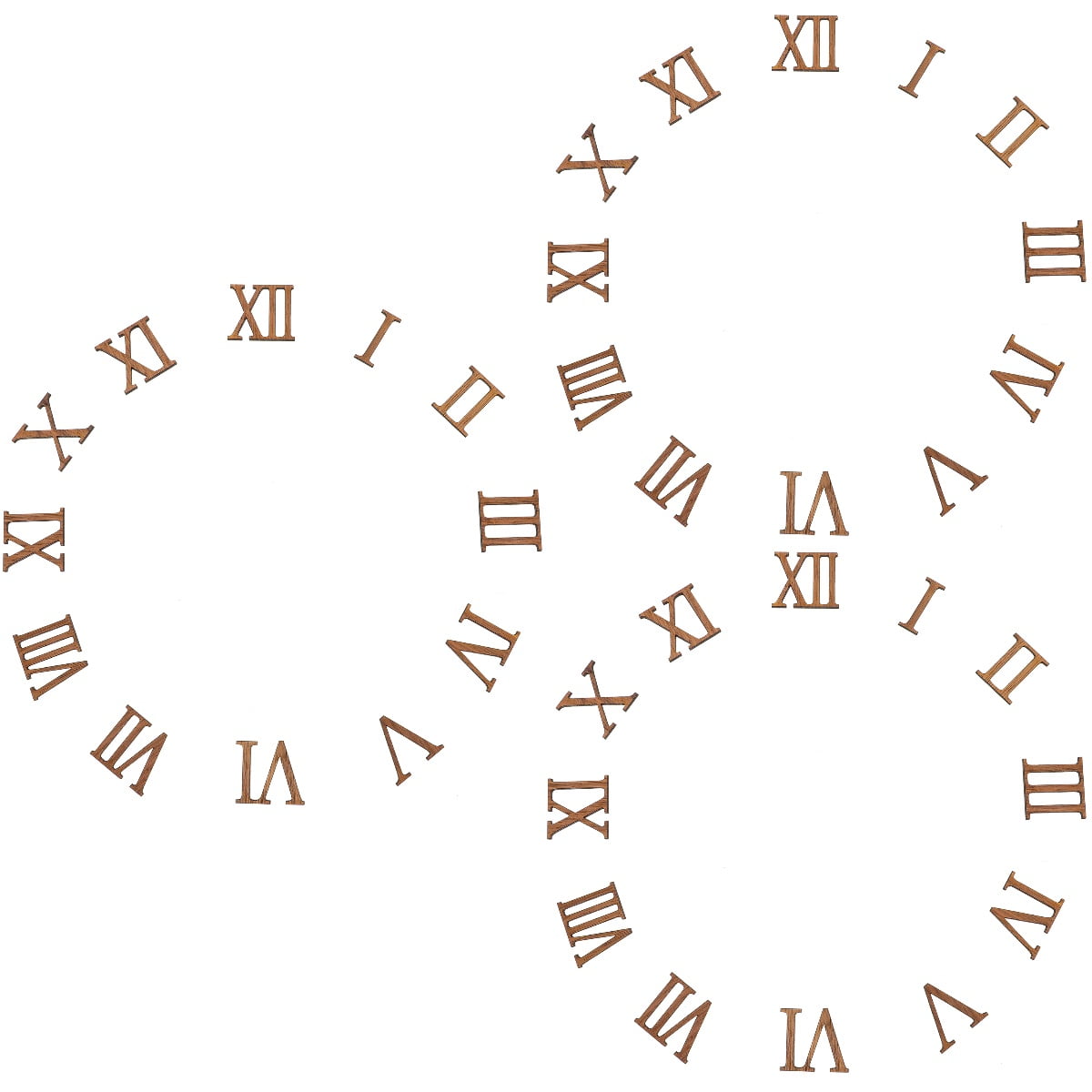 3 Count Numbers Gold Clock Large Hands Motor Kit Wall Clocks Brown ...