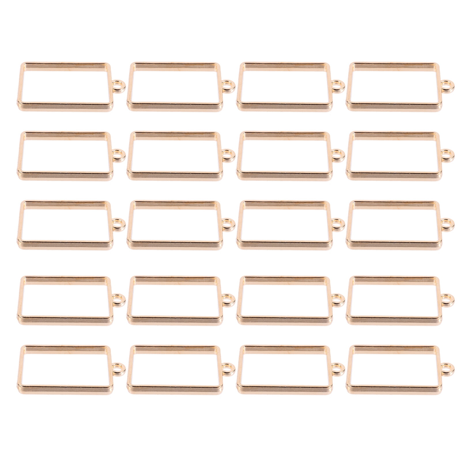 3 Count Open Bezels for Resin Retro Decor Rectangular Pendant Frame ...