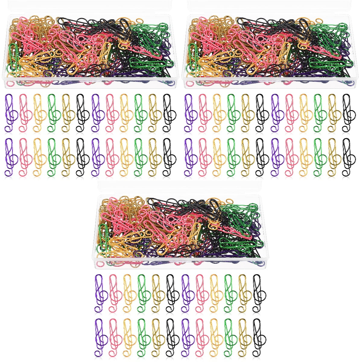 3 Count Paperclip Gold Clips Note Paperclips for Photos Files Student ...