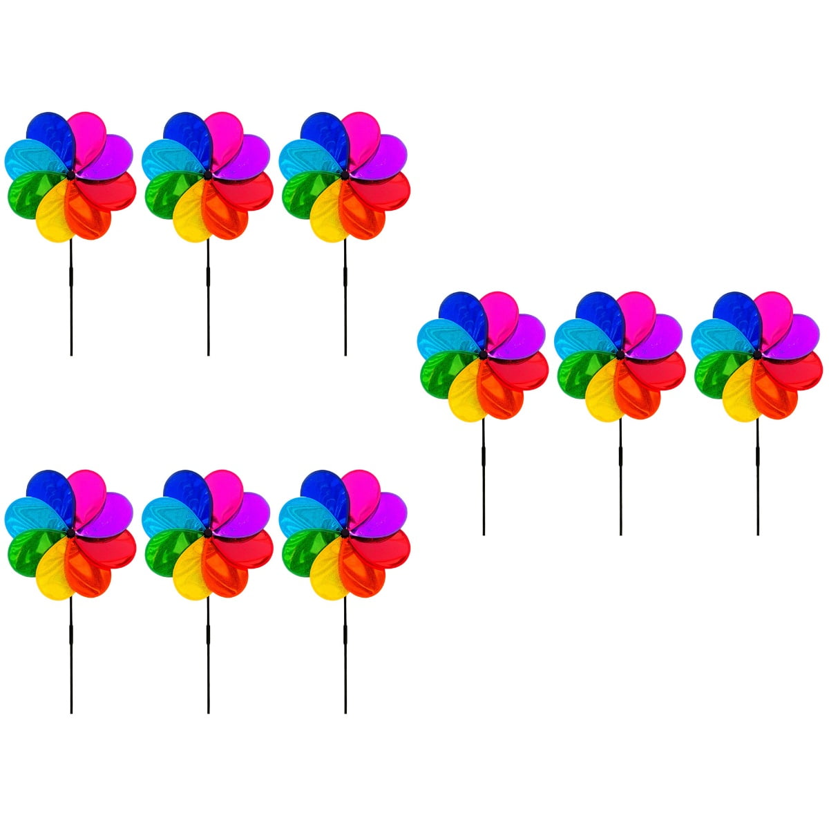 3 Count Pinwheels Outdoor Garden Decor Rotating Sequin Windmill ...