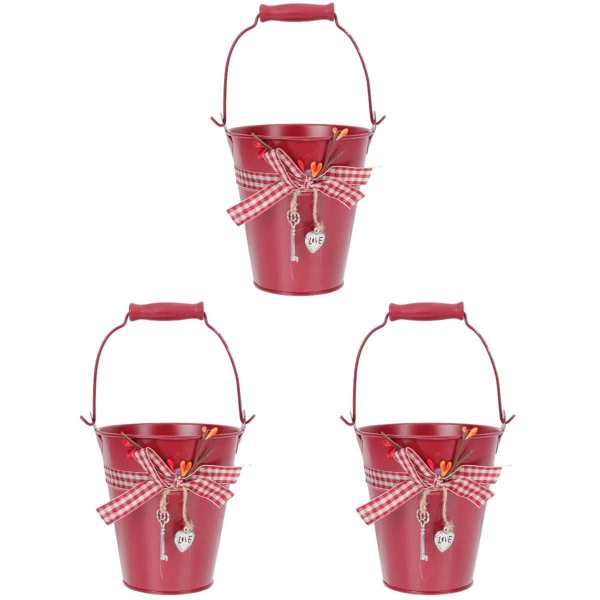 3 Count Plants Planter Bow Tie Iron Bucket Walkway Flower Pot Outdoor ...